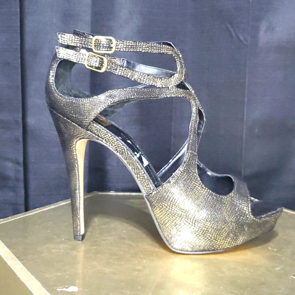 Dolce Vita Gold Metallic Stiletto Sandals - Gem